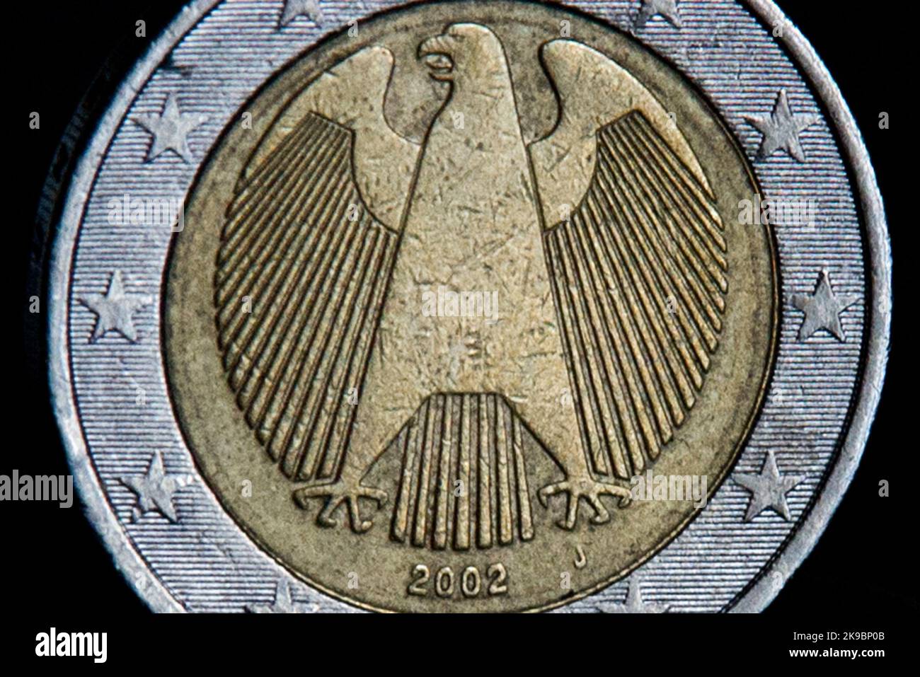 Two euro coin of Germany with the eagle symbol, minted annually since ...
