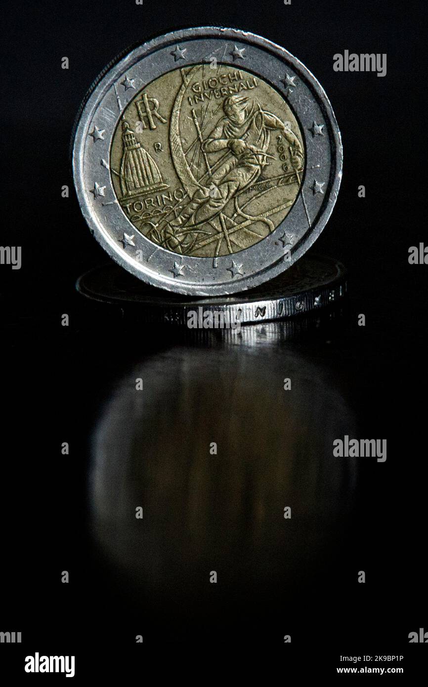 Two euro commemorative coin of the Italian republic dedicated to the ...