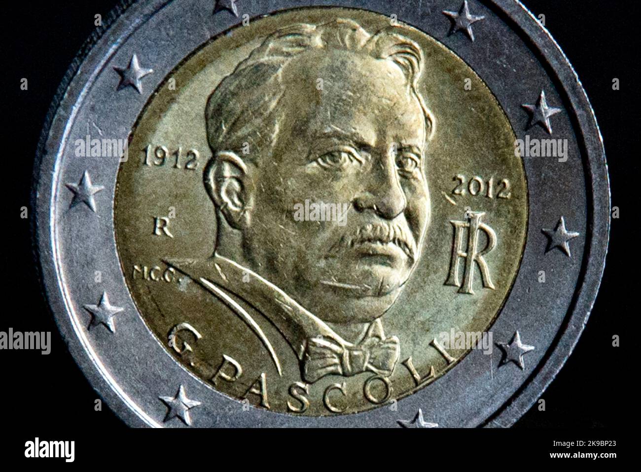 Two euro commemorative coin of the Italian Republic dedicated to the ...