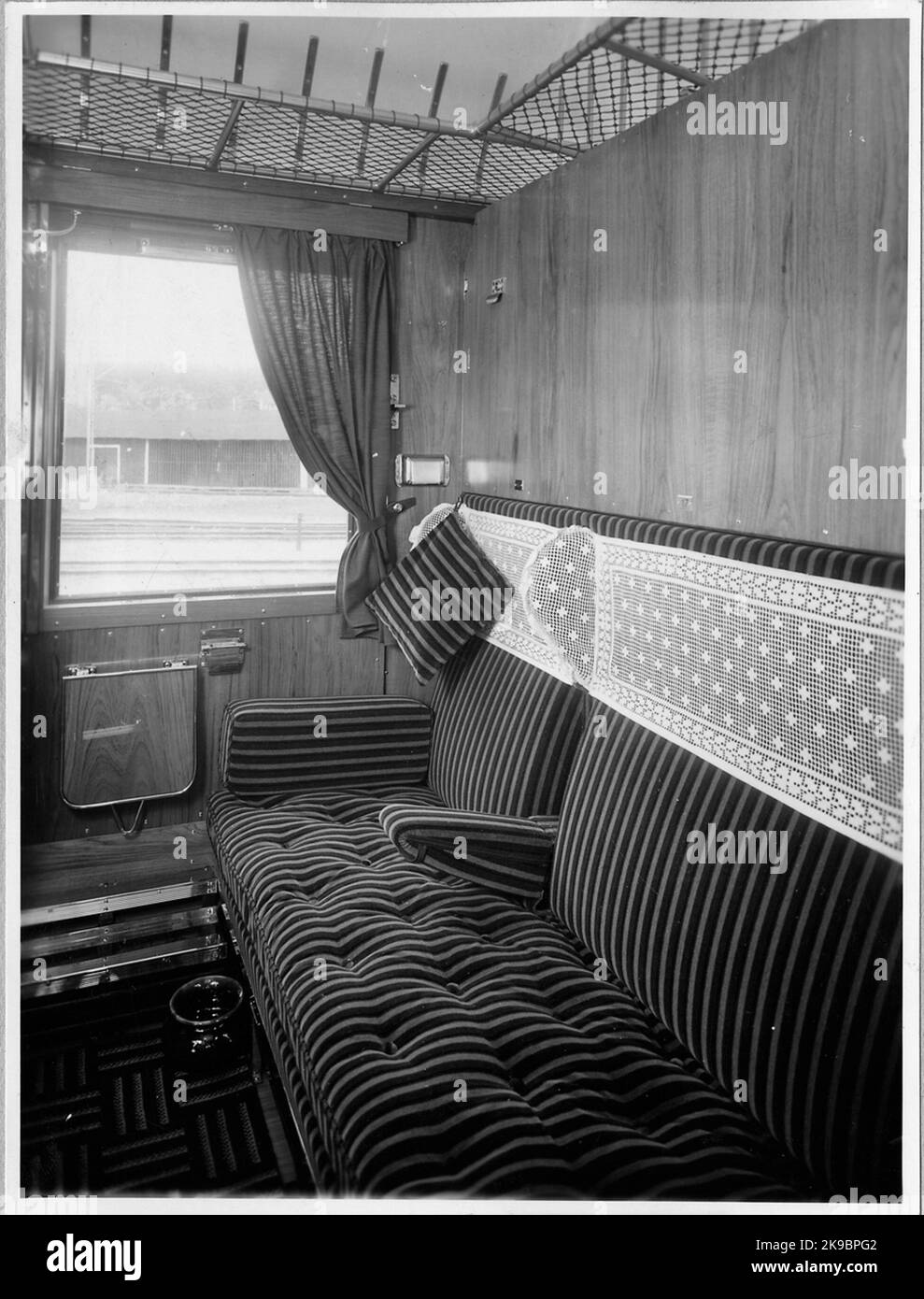 Interior of 2nd class sleeping compartment. State Railways, SJ Abo2c ...