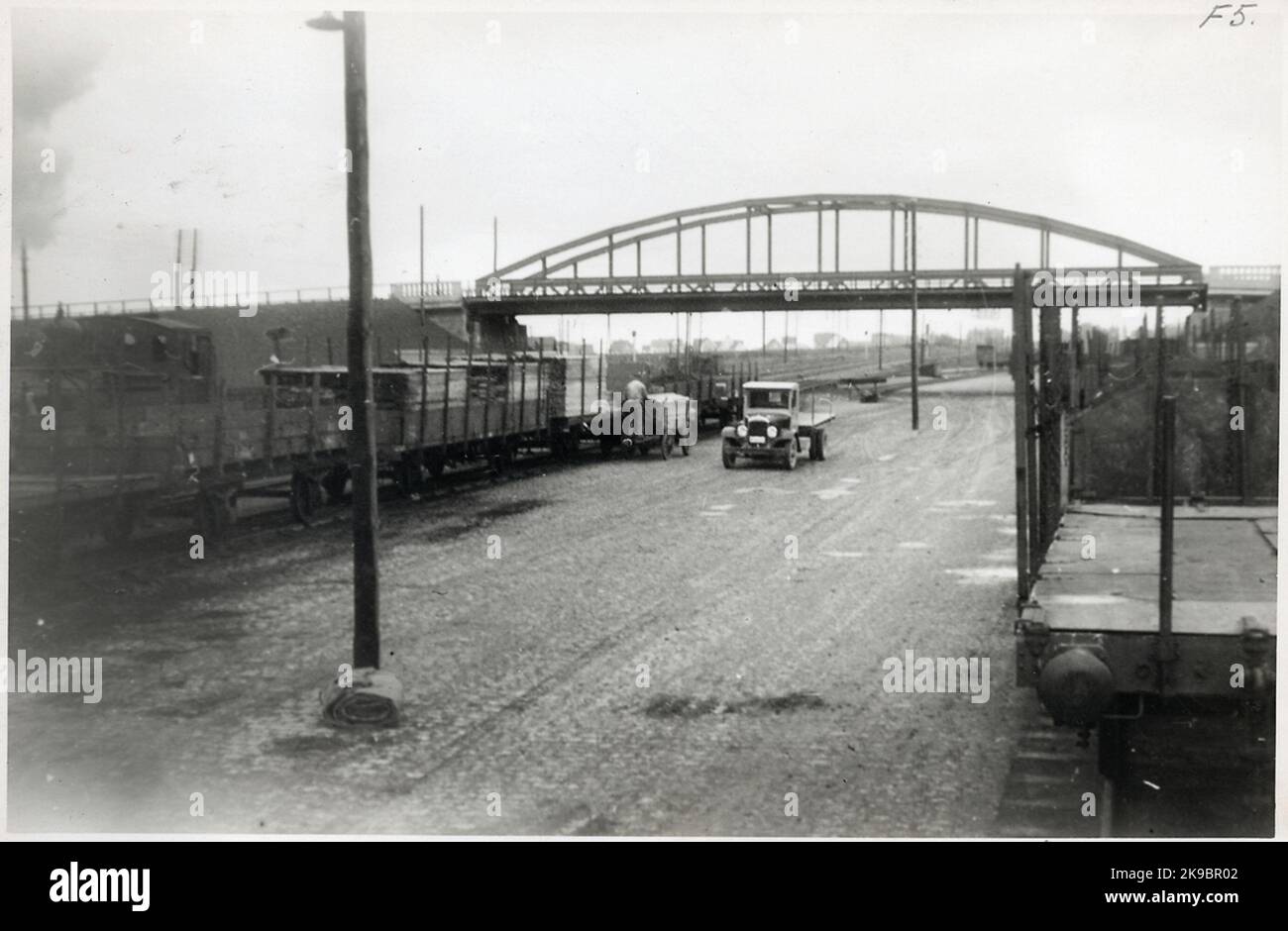 Part of the yard with King Oscar's bridge seen from the south Stock ...
