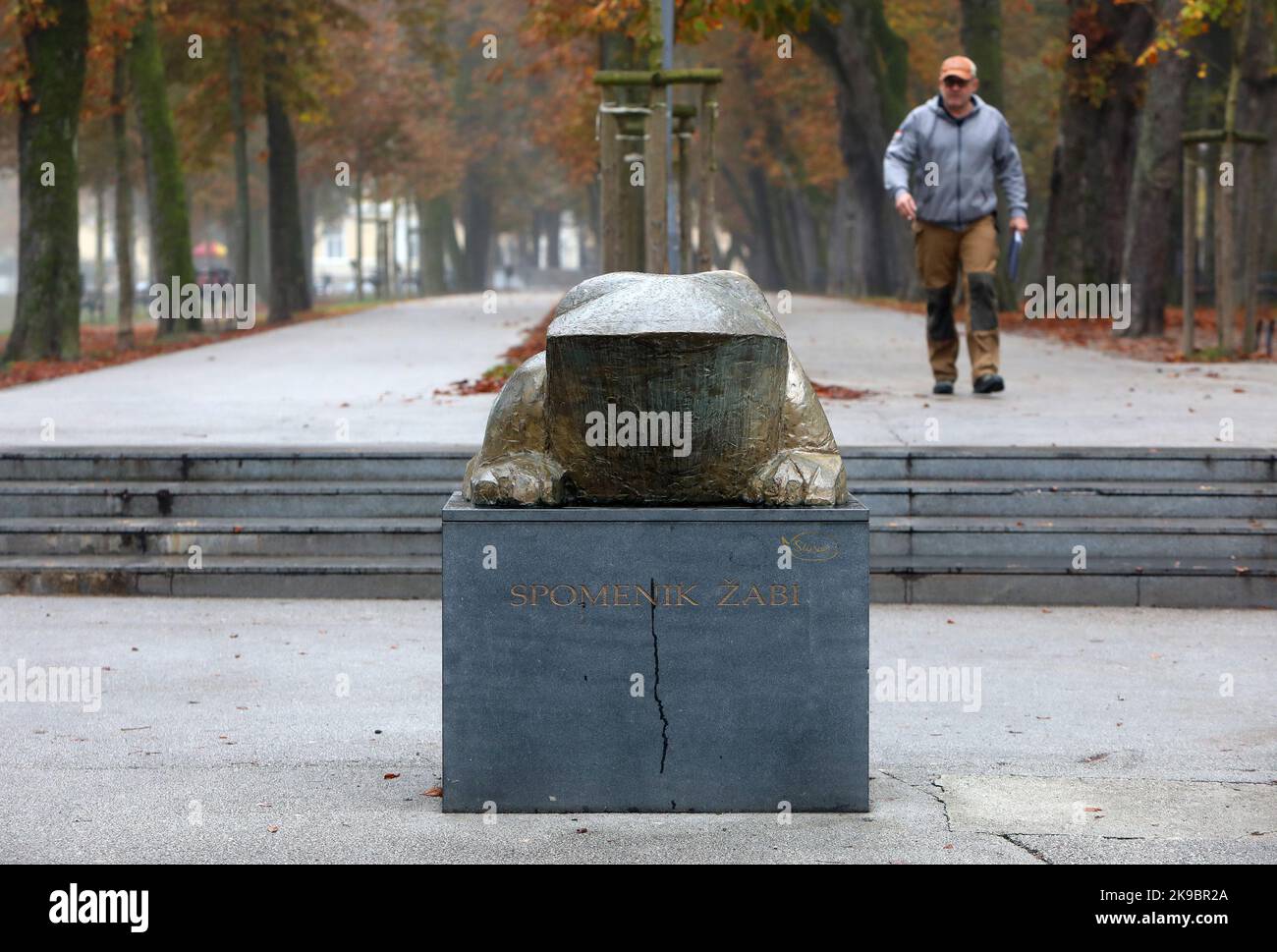 The Frog monument made by academic sculptor Stjepan Gracan seen in ...