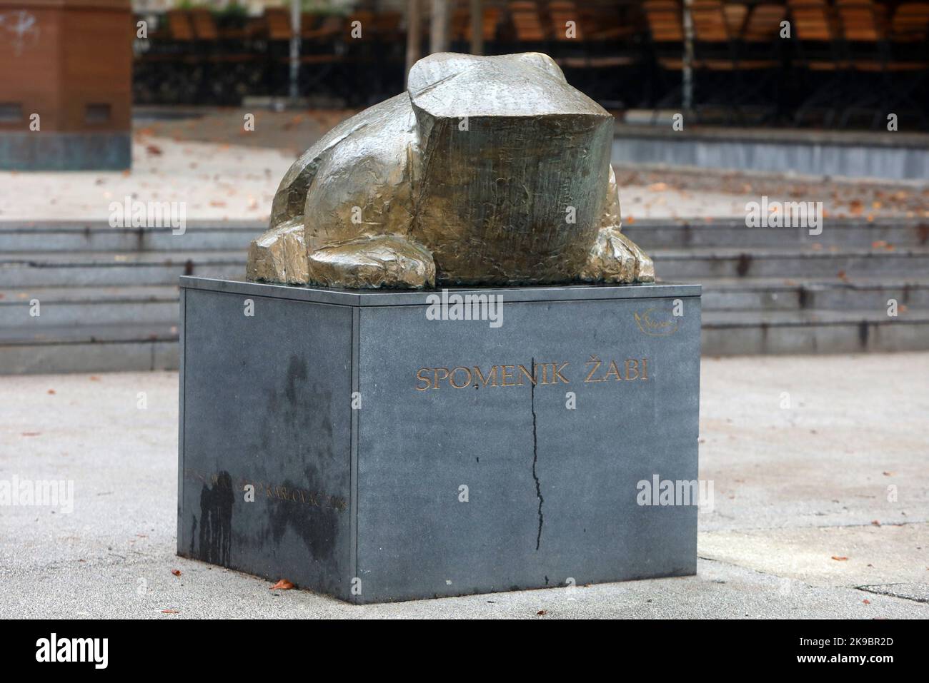 The Frog monument made by academic sculptor Stjepan Gracan seen in ...