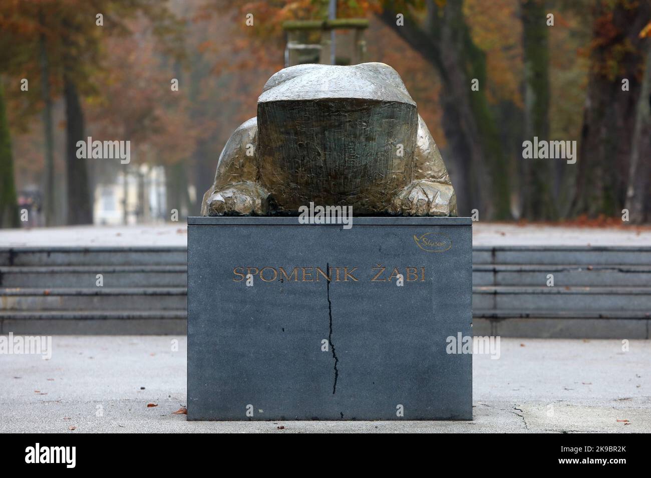 The Frog monument made by academic sculptor Stjepan Gracan seen in ...