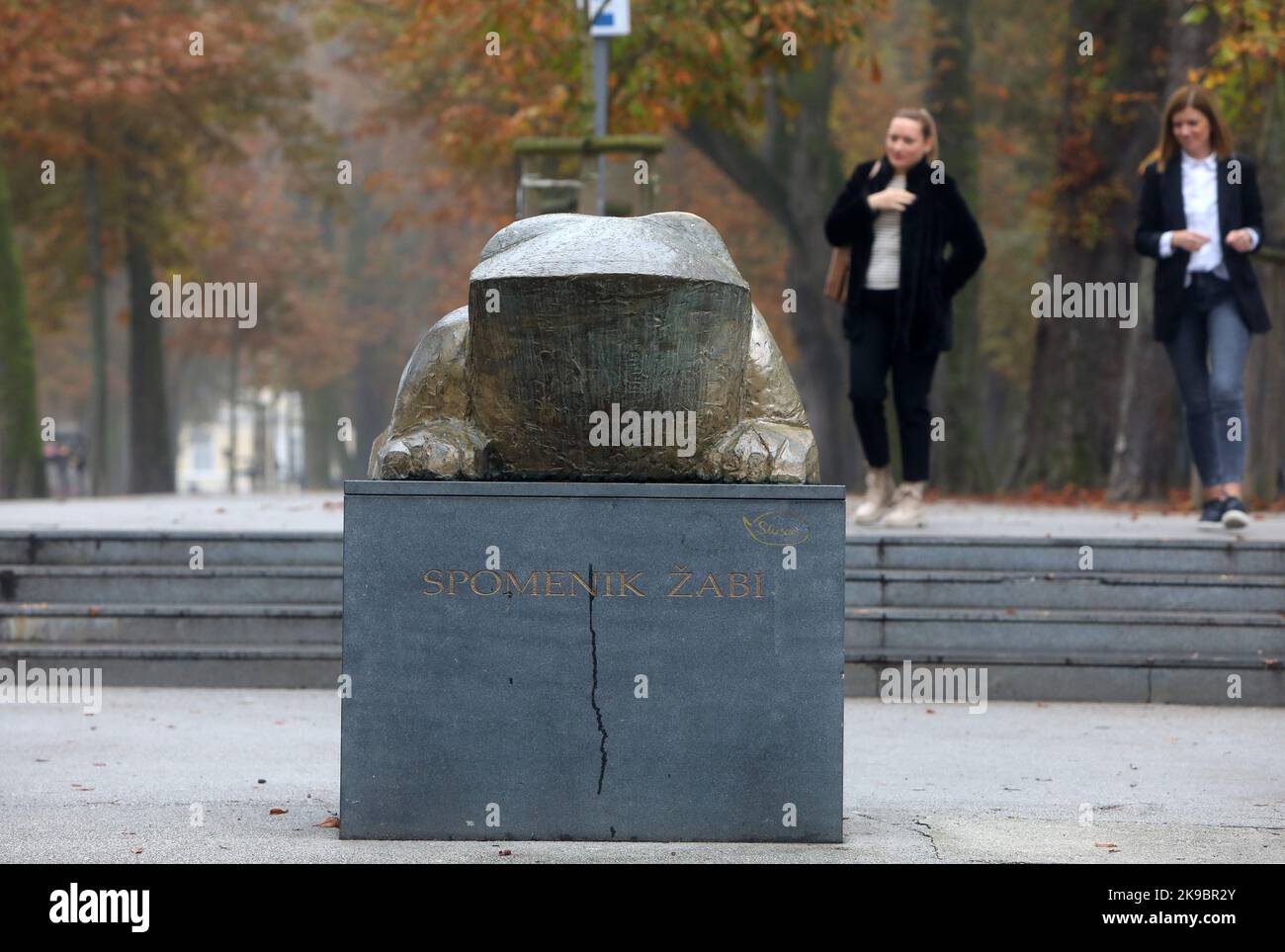 The Frog monument made by academic sculptor Stjepan Gracan seen in ...