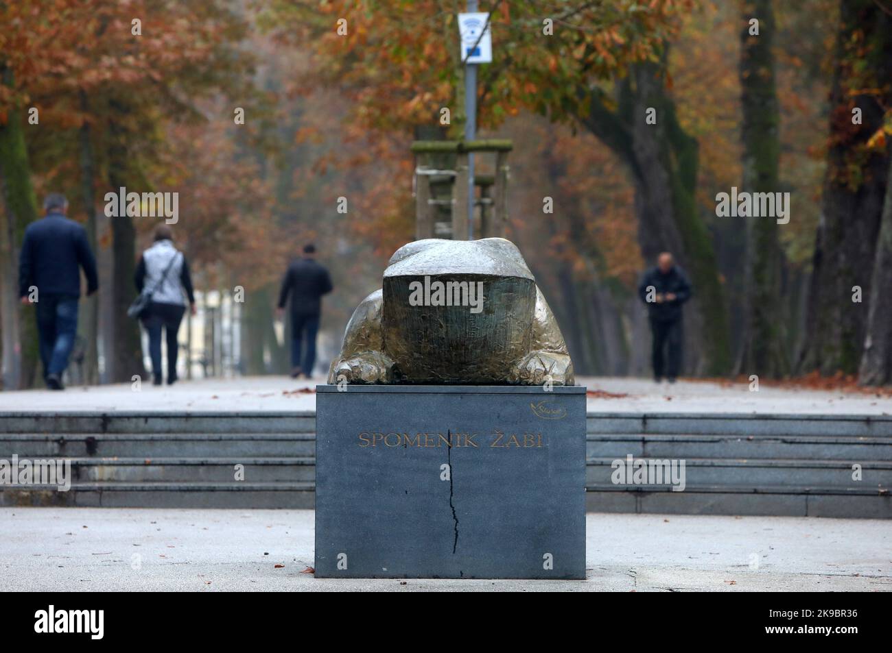 The Frog monument made by academic sculptor Stjepan Gracan seen in ...