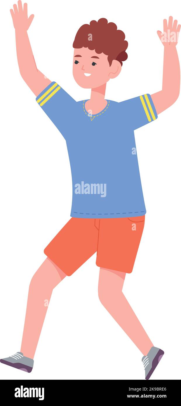 Active boy running. Happy cheerful kid character isolated on white ...