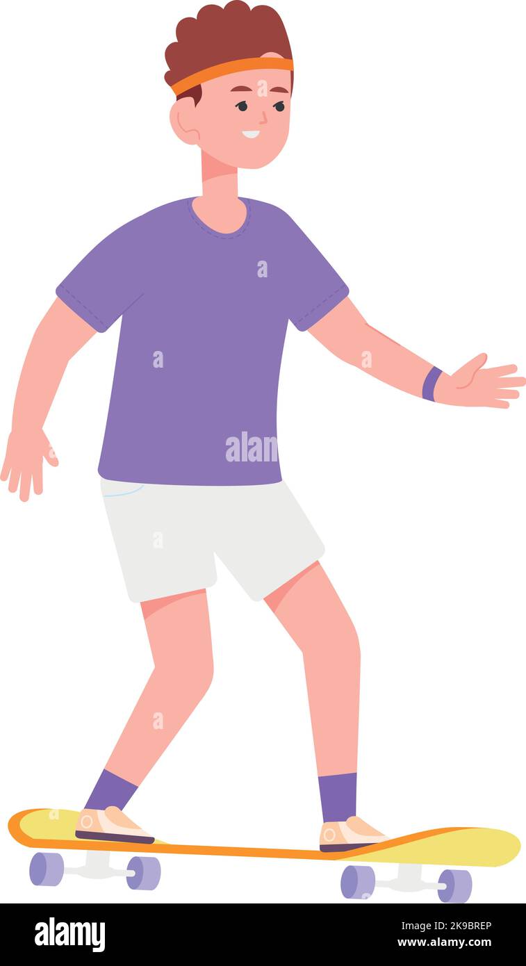 Teen skater on board. Happy boy skateboarding. Urban lifestyle isolated ...