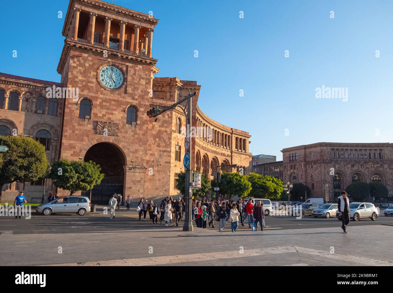 Yerevan, Armenia, October 23rd, 2022. Beautiful sunset light on ...