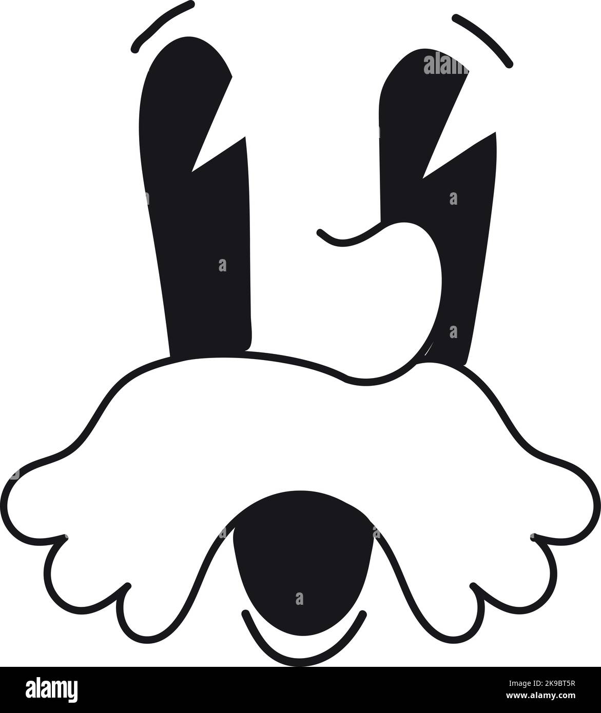 Funny toon face. Comic emotion. Vintage caricature isolated on white ...