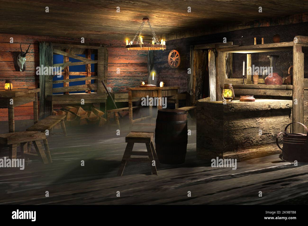 3d render cafe bar interior hi-res stock photography and images - Alamy