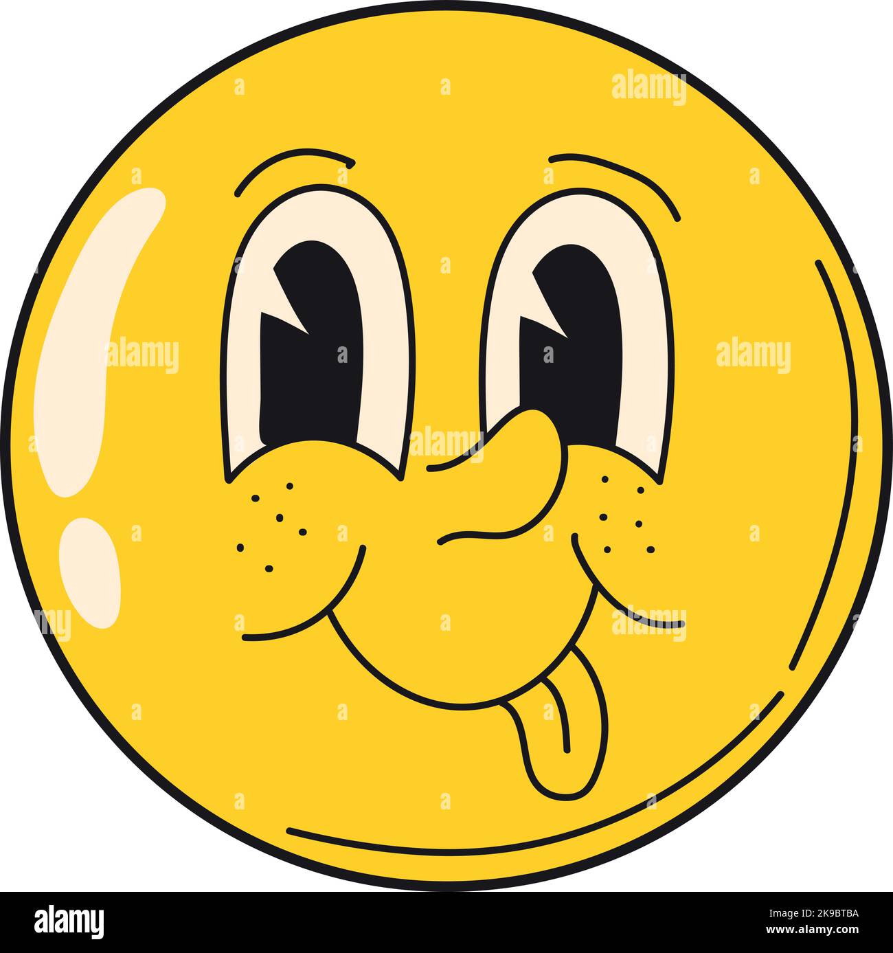 Silly Smiley Tongue Out Emoji Classic Round Sticker