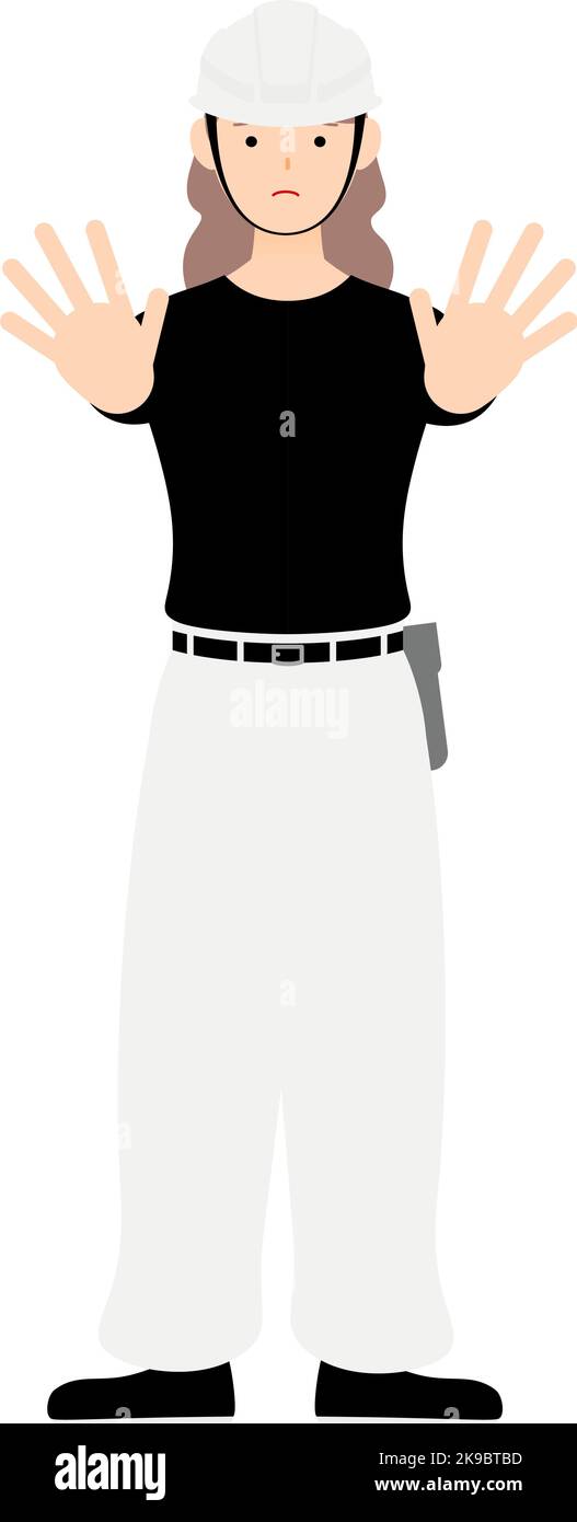 Carpenter woman pose, No! Inhibition! Hold out both hands in front of ...