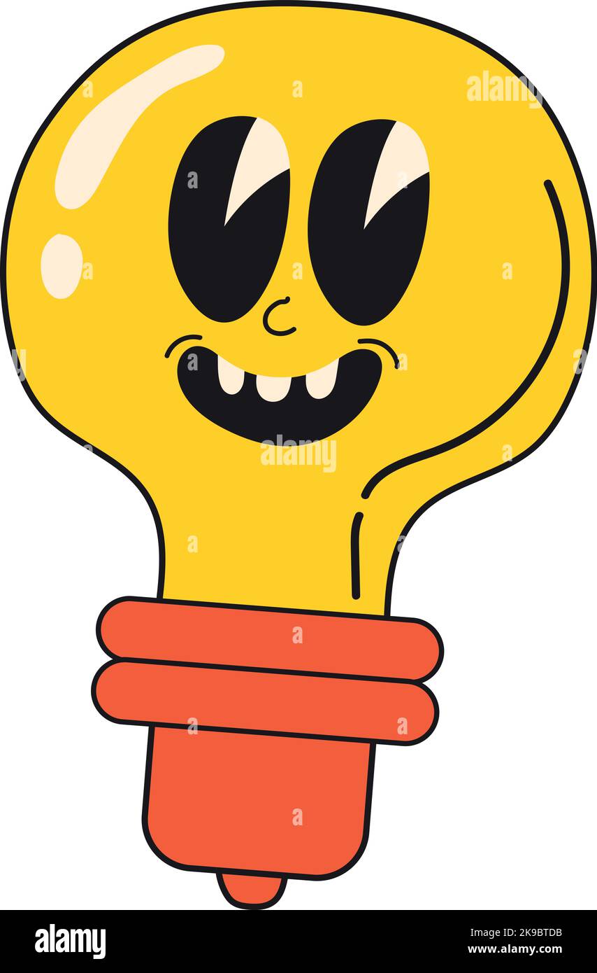 Bulb cartoon retro character hi-res stock photography and images - Alamy