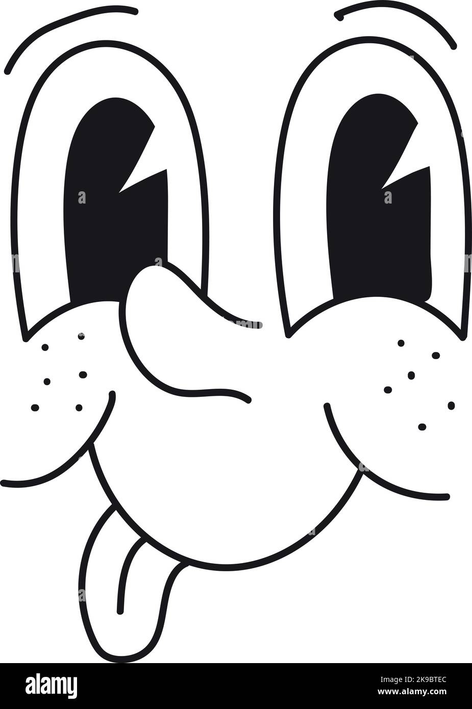 Playful face expression. Funny retro character emotion isolated on ...