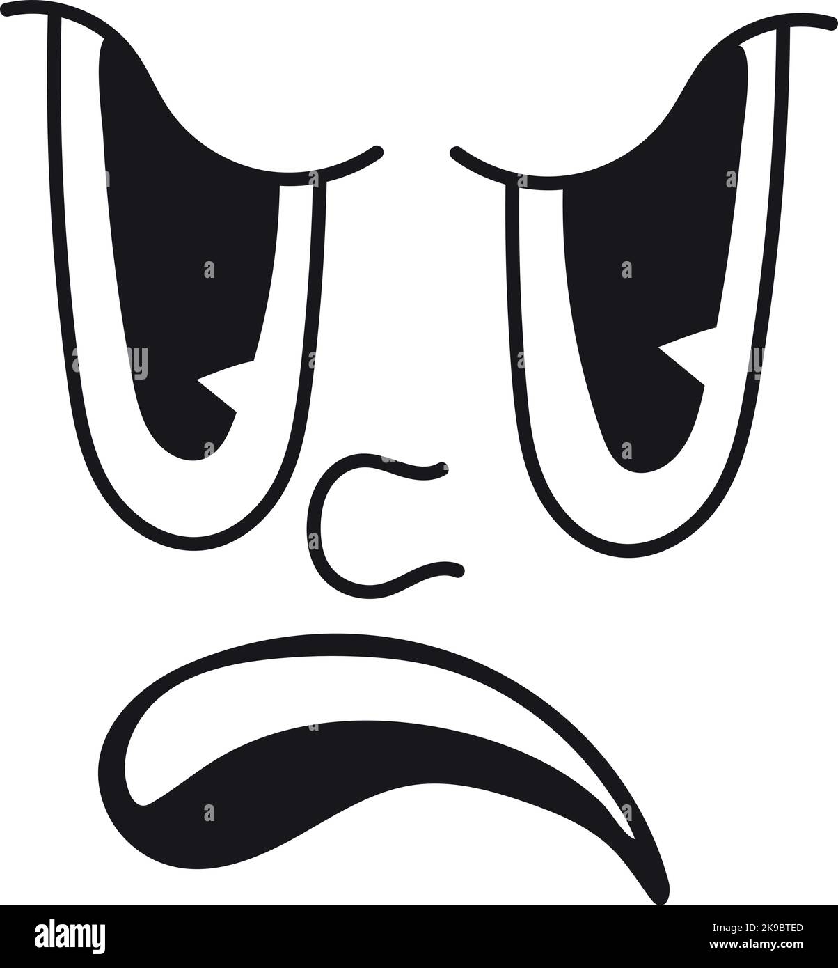 Angry toon face. Facial expression in retro comic style isolated on ...