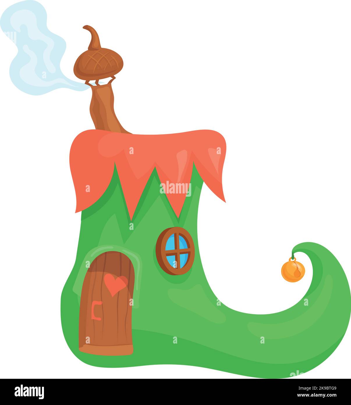 Elf cottage. Liitle fairy house in boot. Gnome village isolated on ...