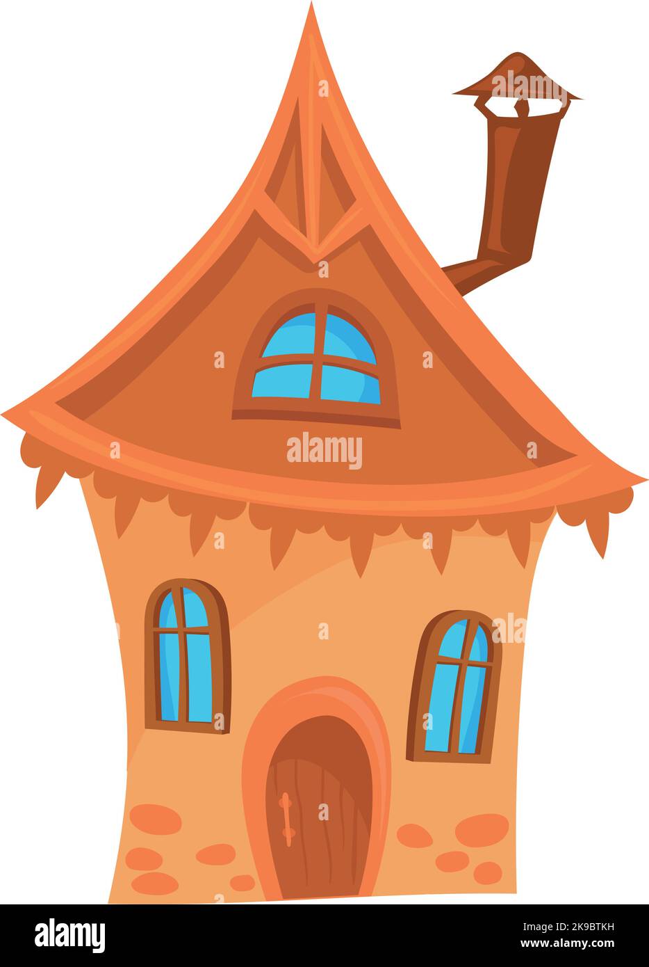 Cute fantasy cottage. Cartoon house. Fairytale building isolated on ...