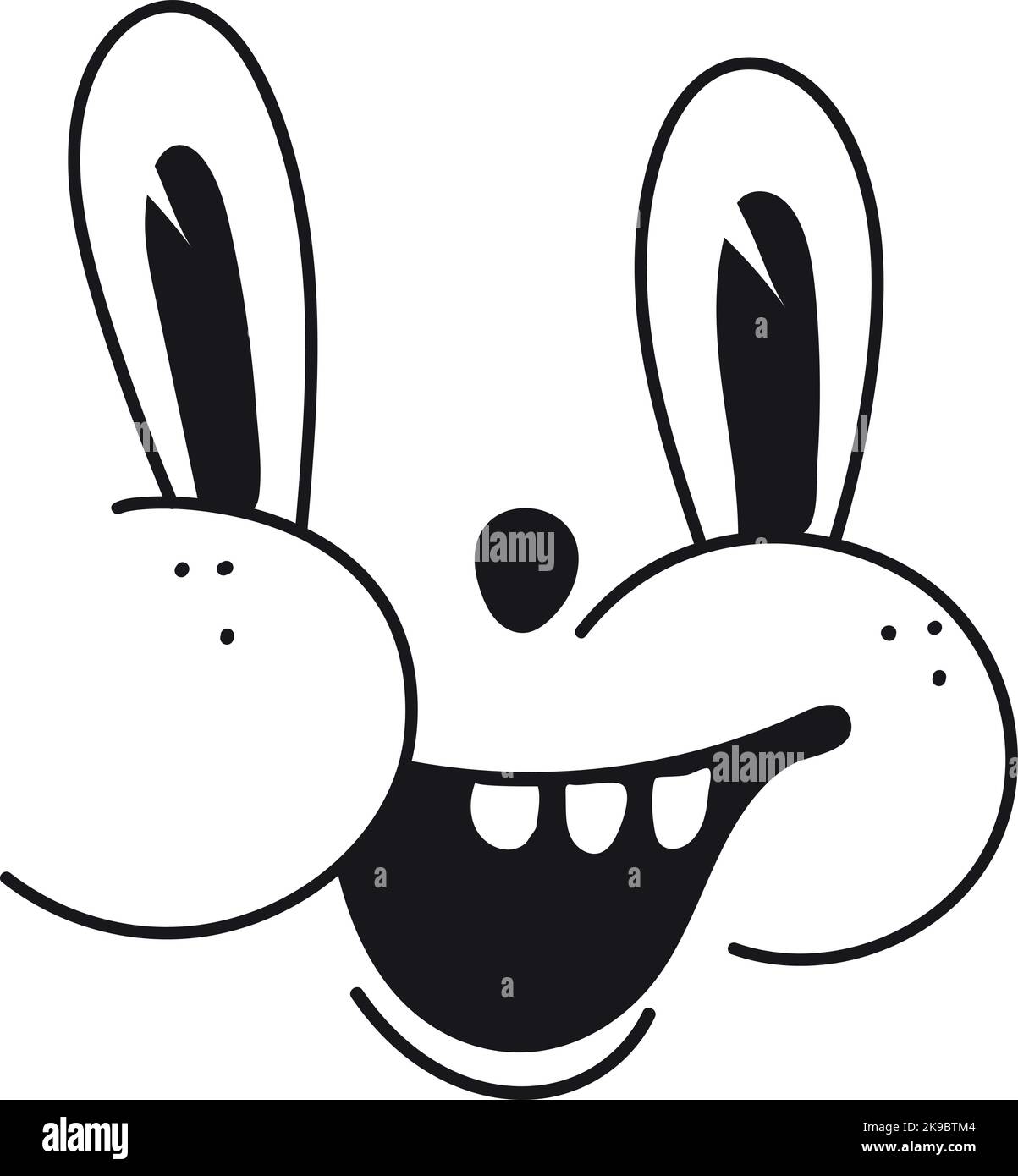 Laughing comic face. Retro toon character emotion isolated on white ...