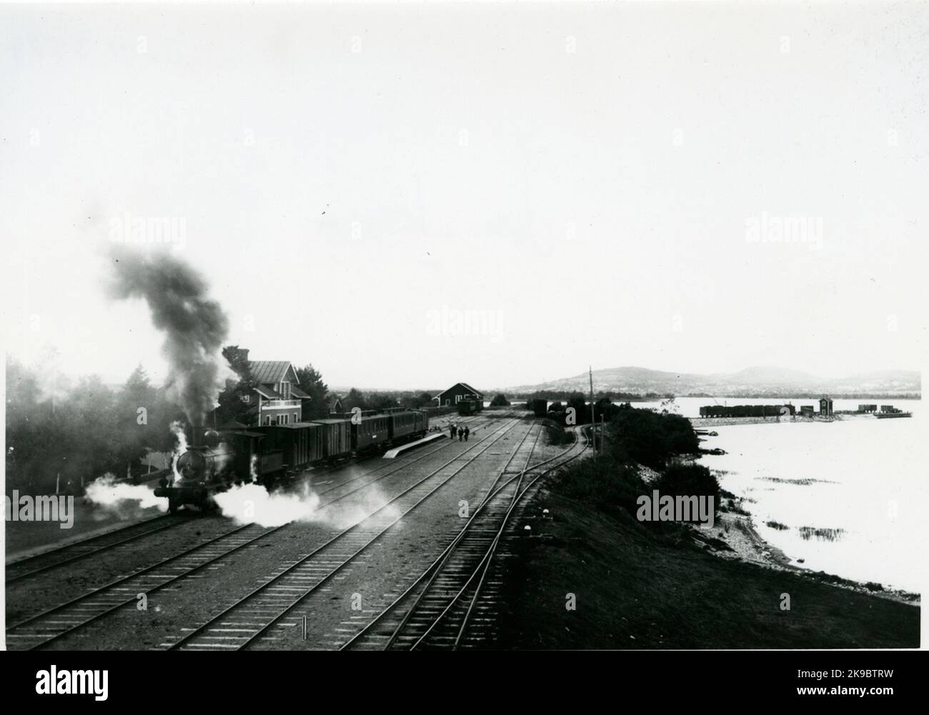 Insjön's harbor. Station built in 1914. Two -storey station house in ...