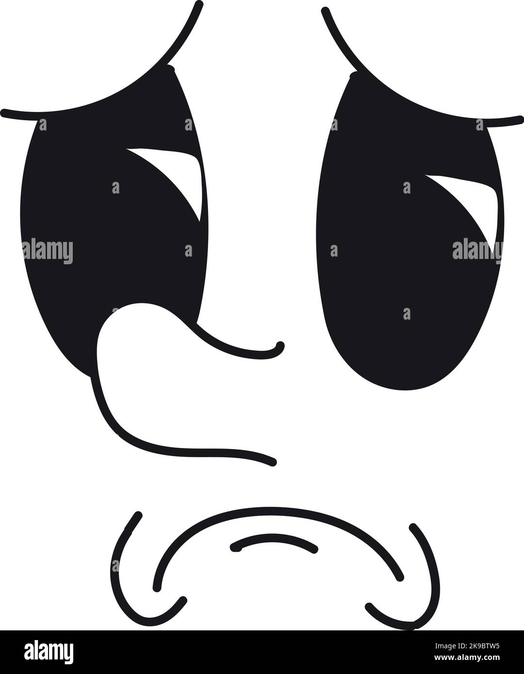 Upset cartoon character face expression. Comic emotion isolated on ...