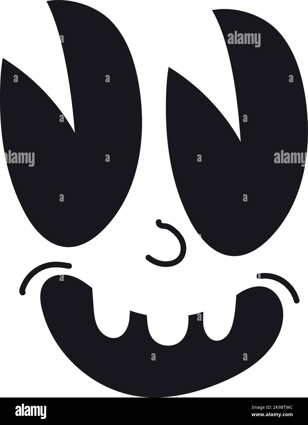 Crazy smiling toon face. Vintage comic emotion isolated on white ...