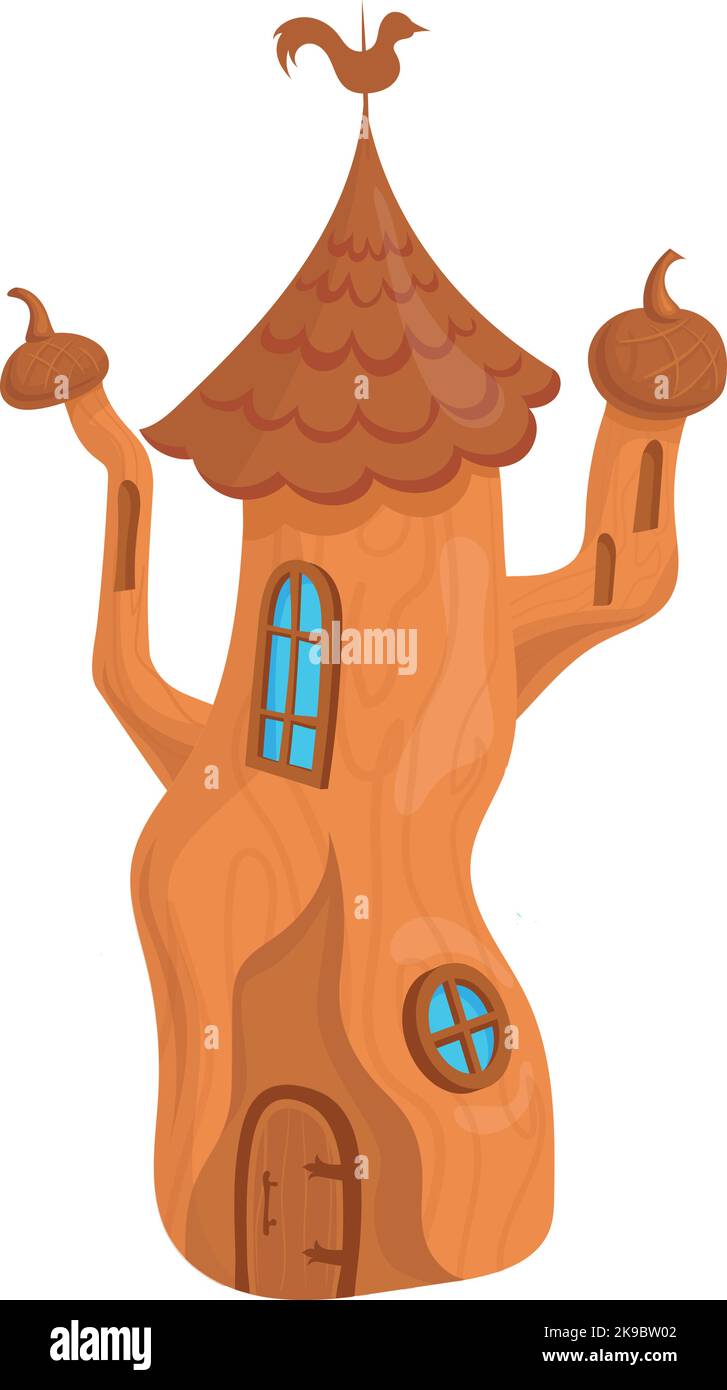 Fantasy house in medieaval style. Cartoon fairy building isolated on ...