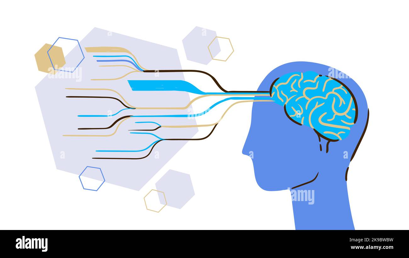 Human brain neural network with AI, concept flat vector Stock Vector Image & Art - Alamy