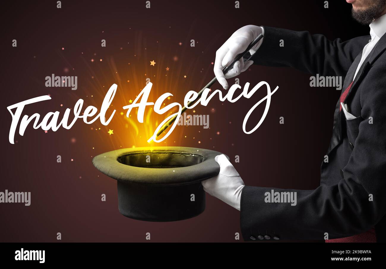 Old Magician is showing magic trick Stock Photo - Alamy