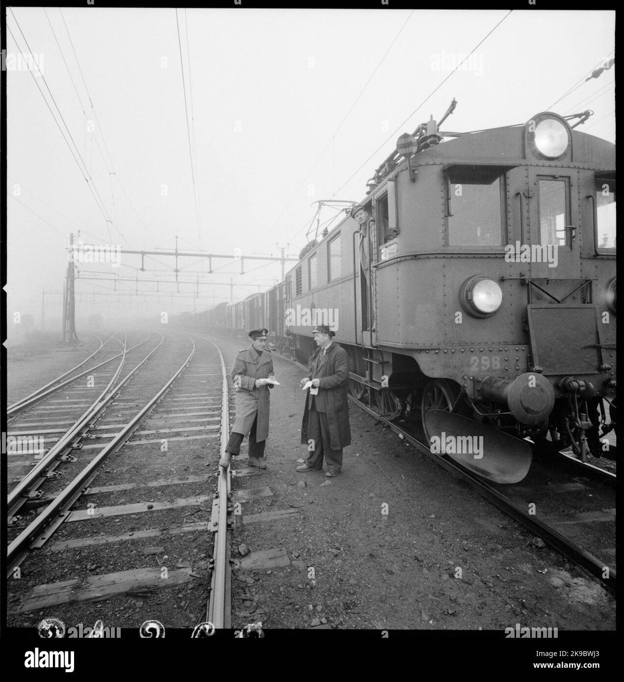 Locomotive staff, order receipt. State Railways, SJ DS 298 Stock Photo ...
