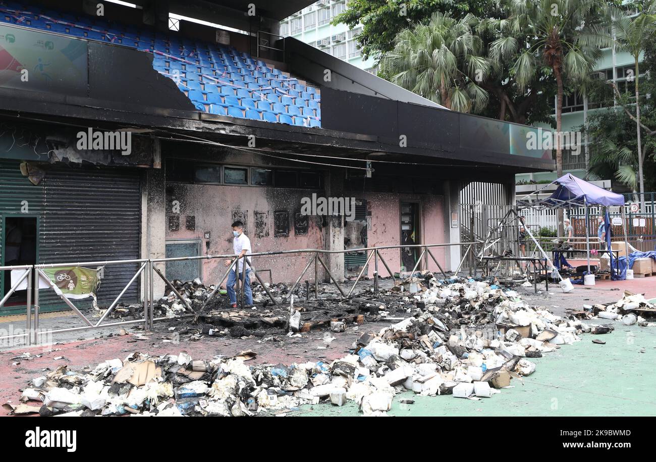 A mobile sample collection station for coronavirus tests in Hong KongHH ...