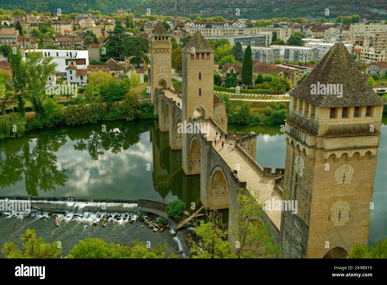 The Pont Valentré across the River Lot at Cahors in the Occitanie ...