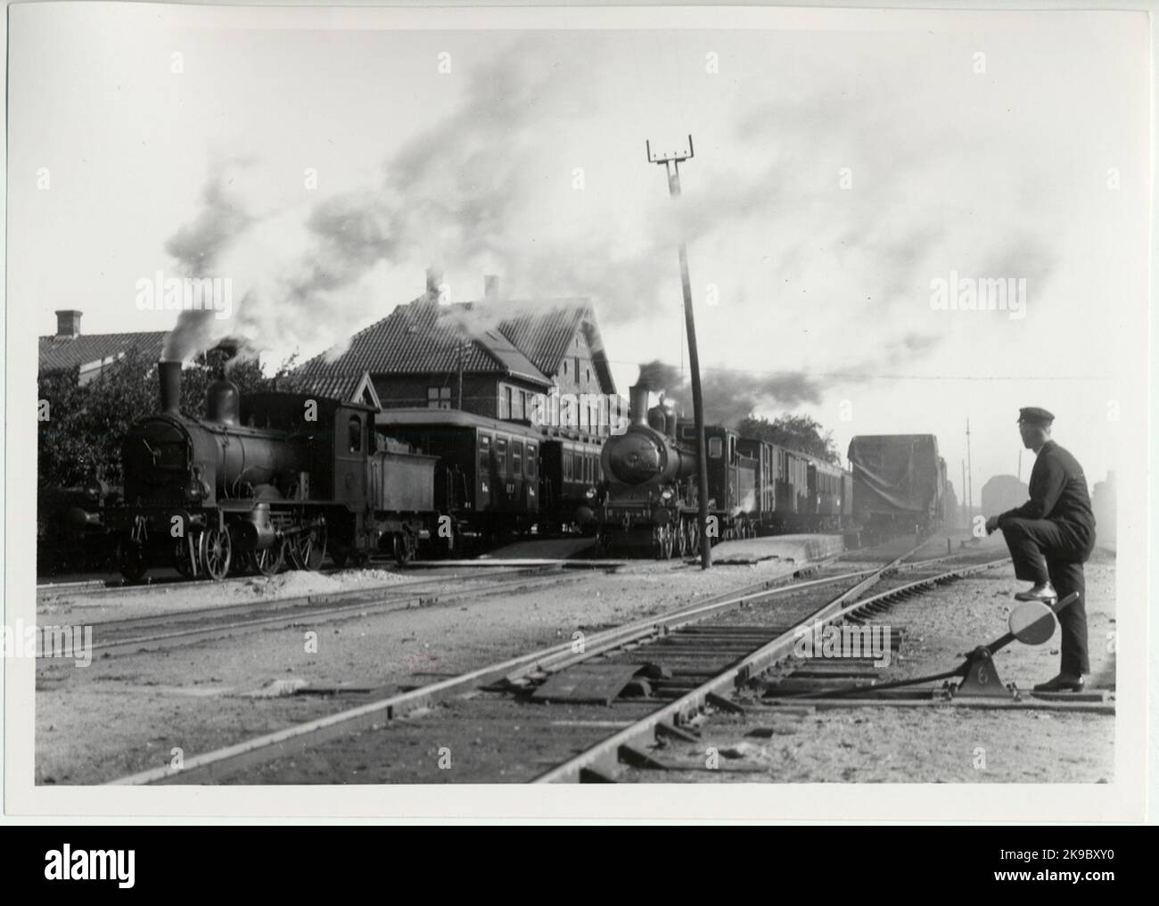Klippan station with Ängelholm-Klippan Railway, Ekj Lok 3 or 4 and ...