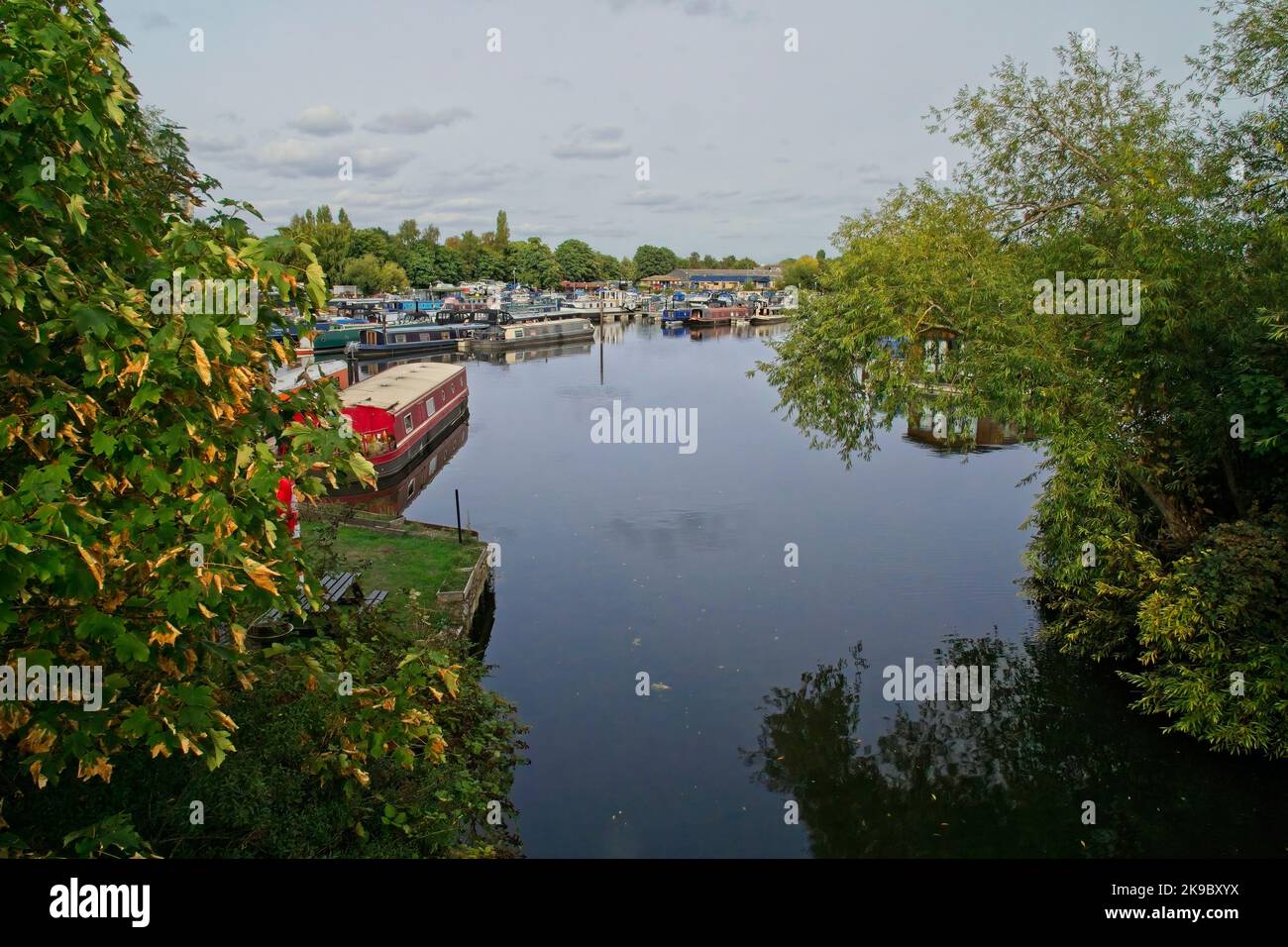 Priory Waterside Marina near Bedford with traditional narrow boats and ...