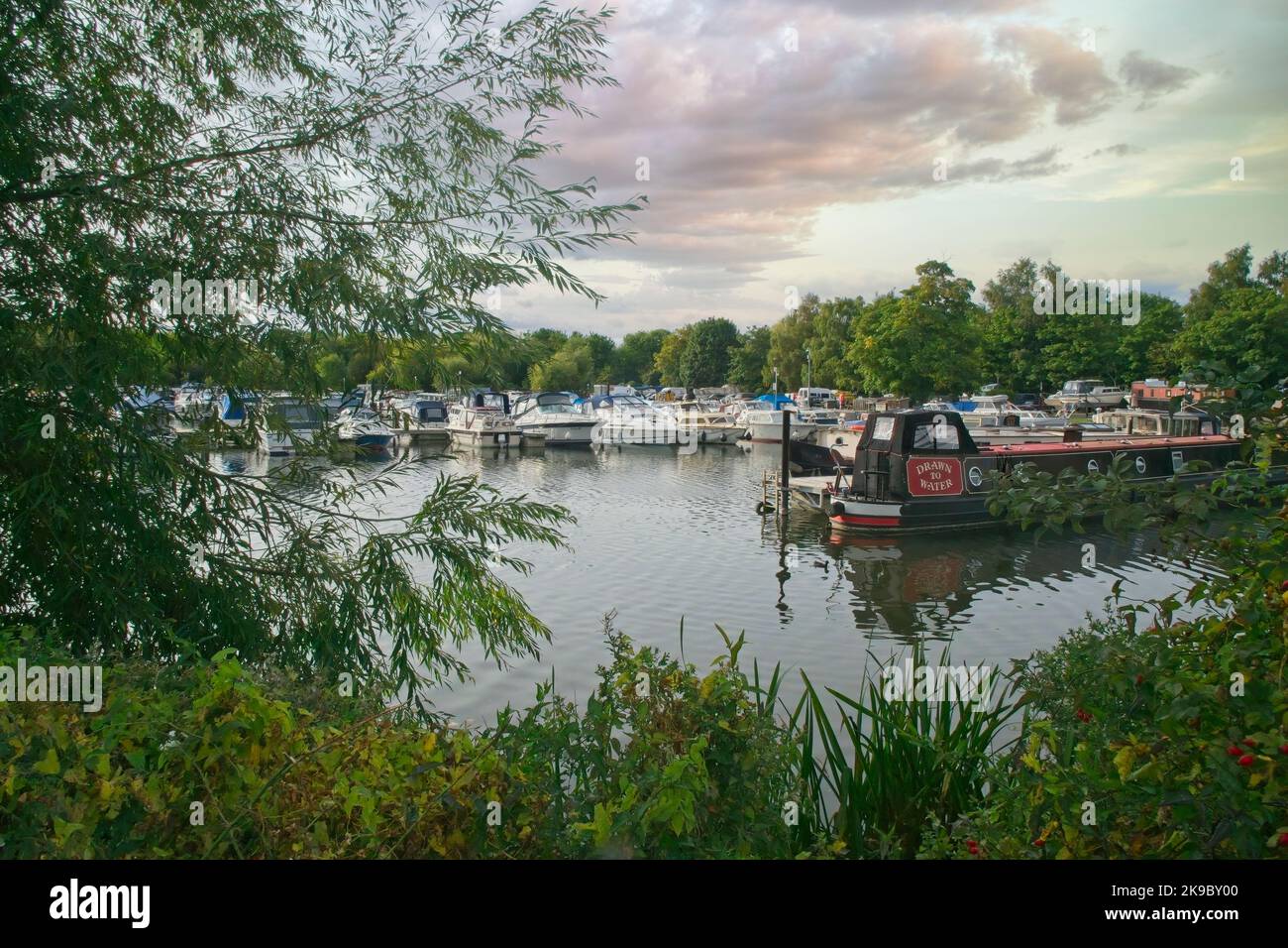 Priory Waterside Marina near Bedford with traditional narrow boats and ...