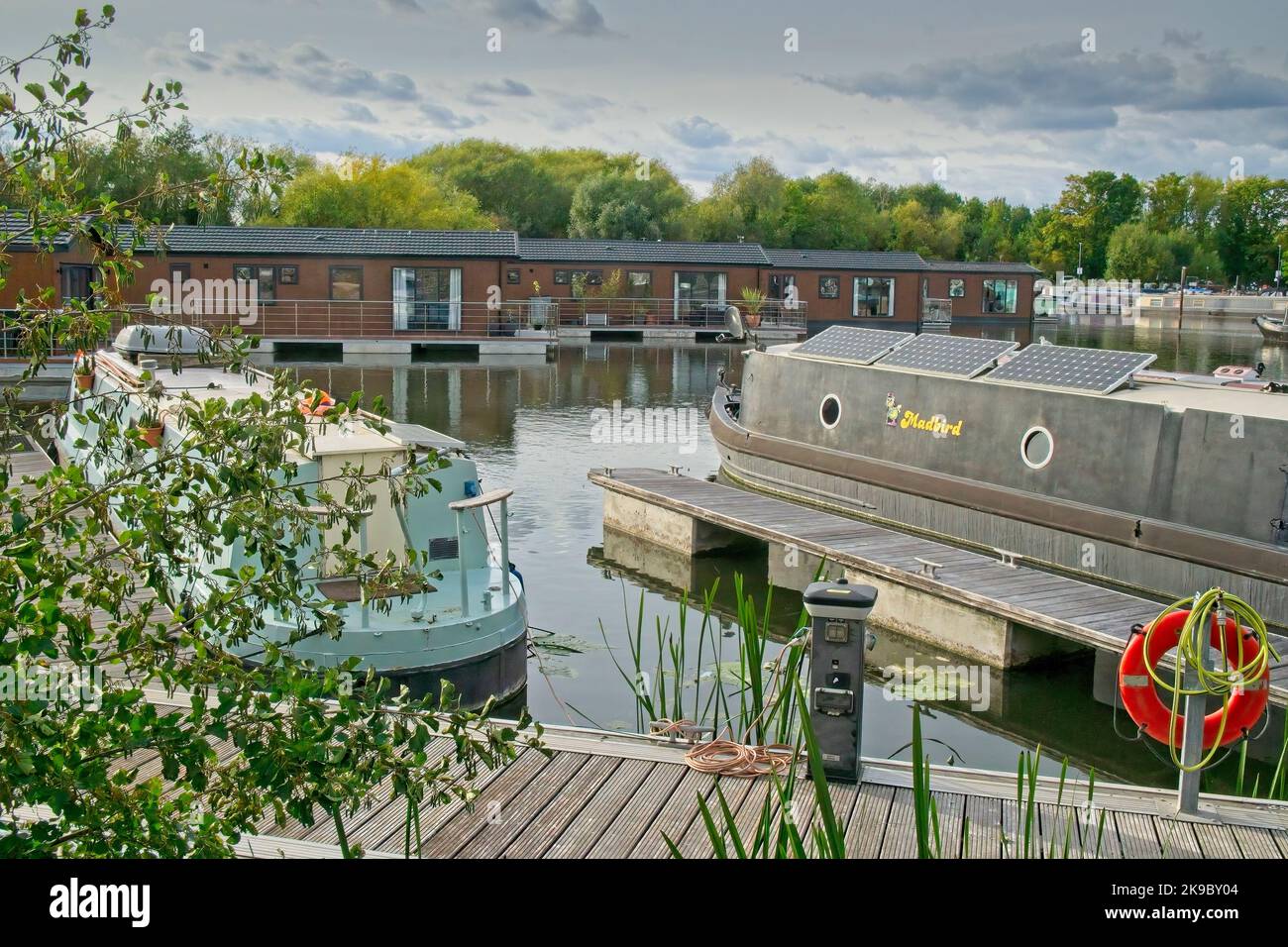 Priory Waterside Marina near Bedford with traditional narrow boats and ...
