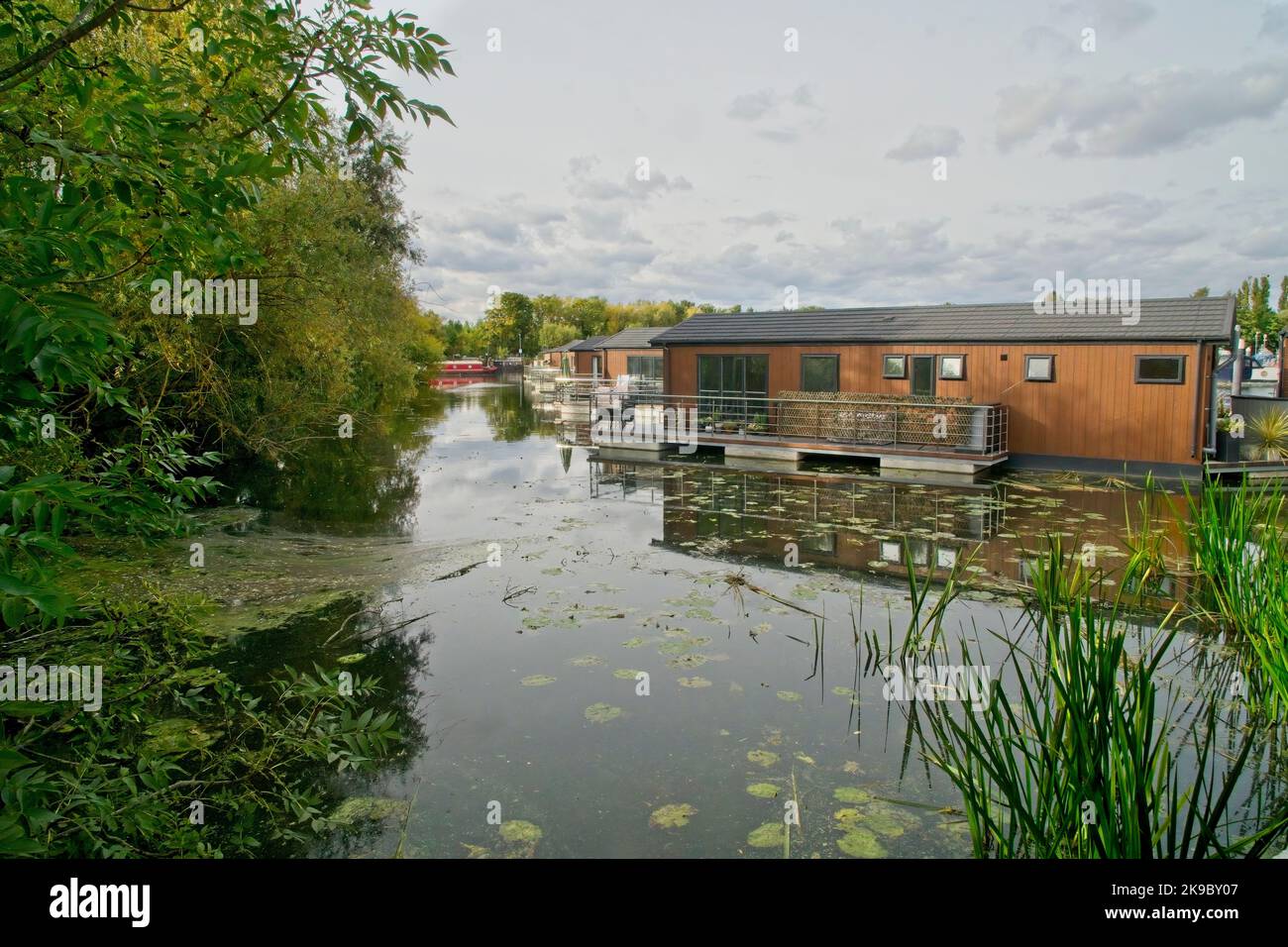 Priory Waterside Marina near Bedford with traditional narrow boats and ...