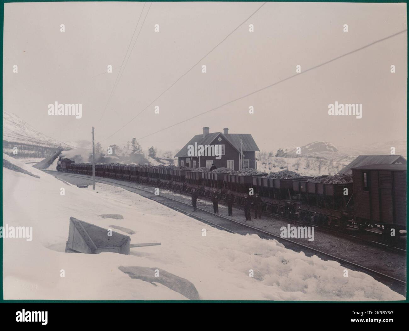 The State Railways, SJ, Steam Lock that pulls the ore trolleys, the ...