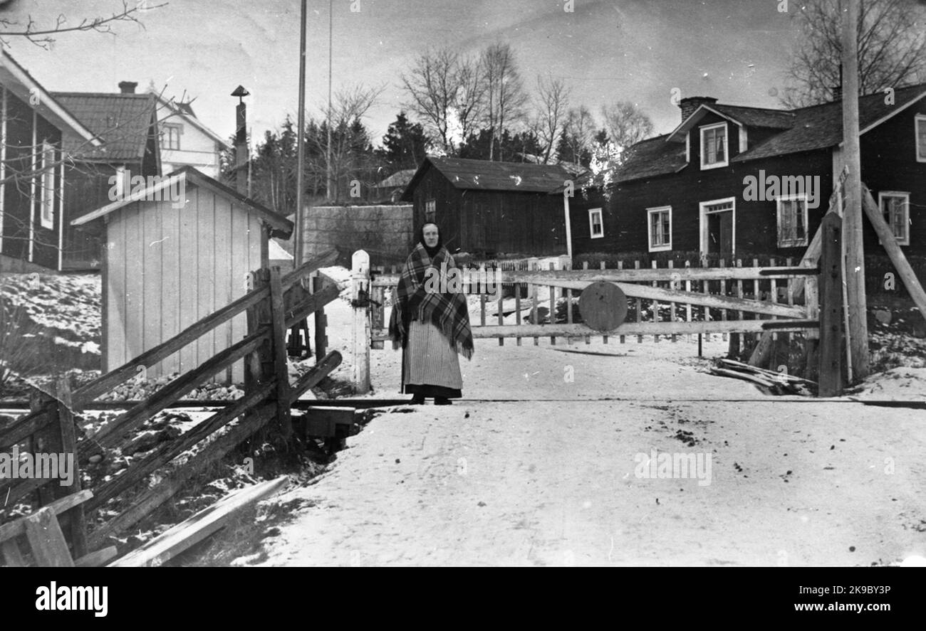 Road crossing with guard Stock Photo - Alamy