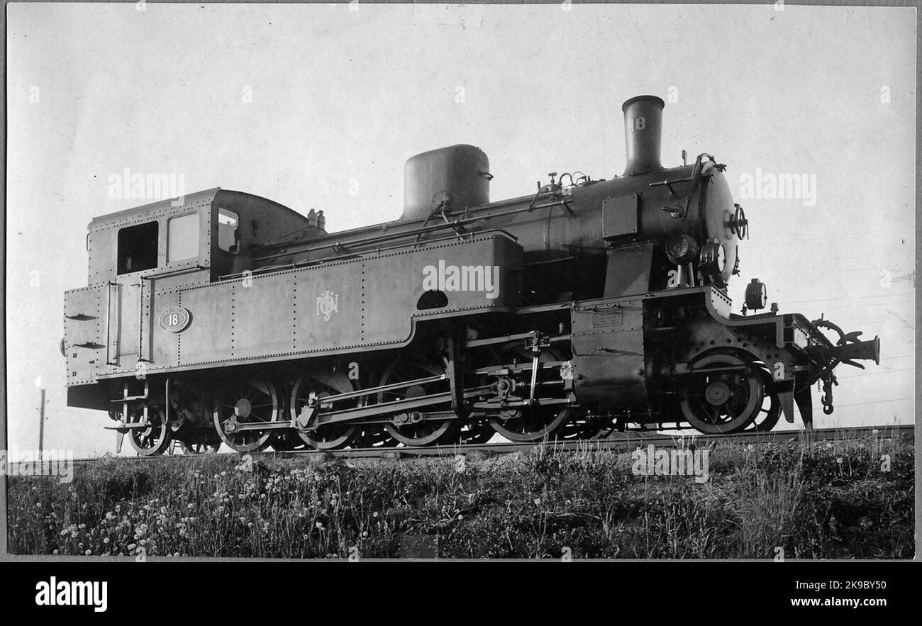Steam locomotive, northern Östergötlands Railways, Nöje Lok 18 ...