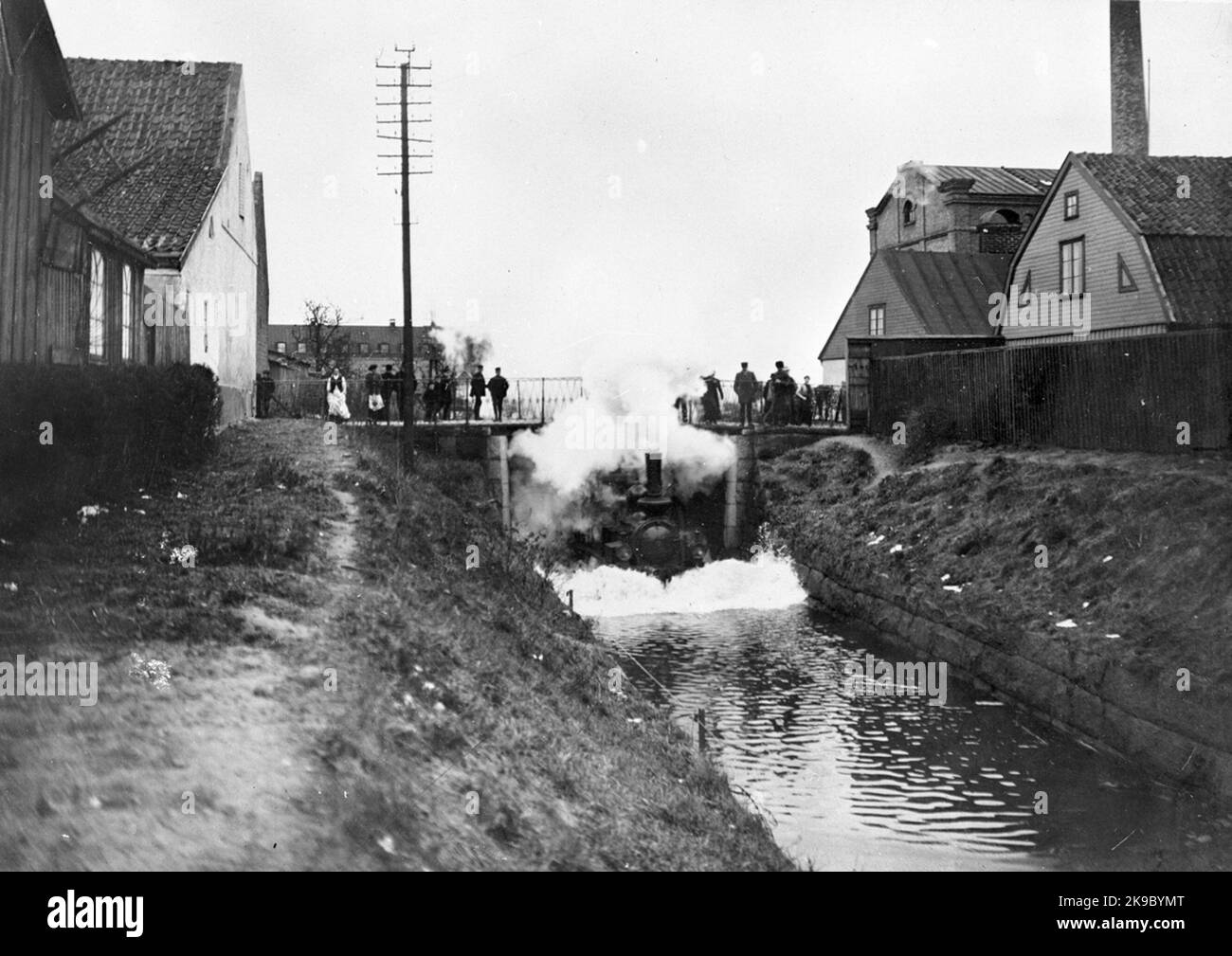 Train in water Stock Photo - Alamy