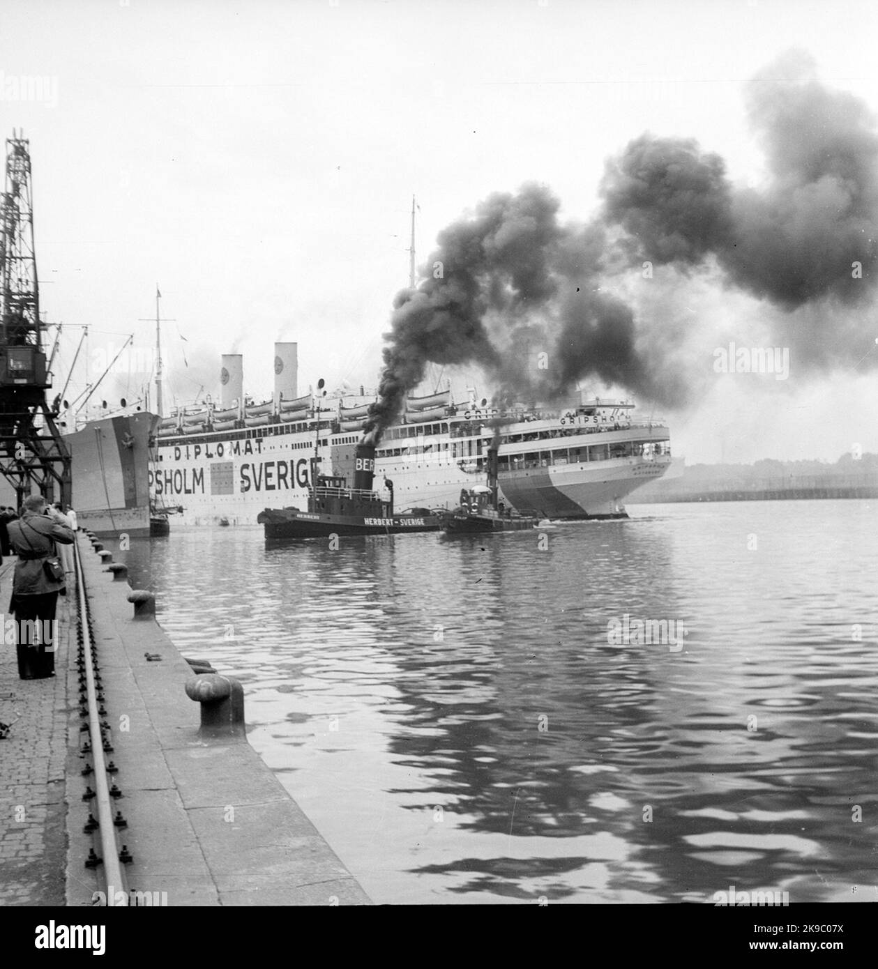 War -cut exchange of German prisoners in Gothenburg. Vessels with the ...