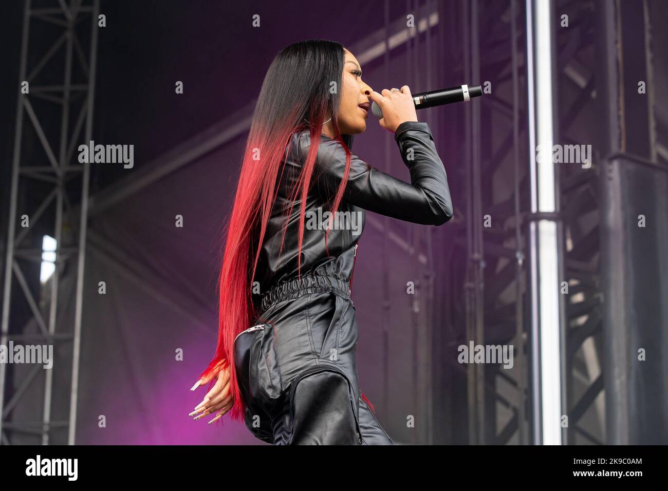 Rapper Lakeyah performing at Breakout Festival at the PNE Amphitheatre ...
