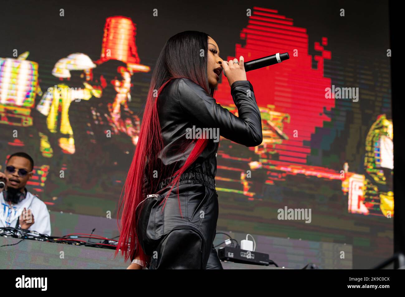 Rapper Lakeyah performing at Breakout Festival at the PNE Amphitheatre ...