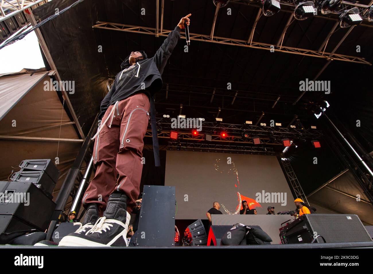 Rapper Pressa performing at Breakout Festival at the PNE Amphitheatre ...