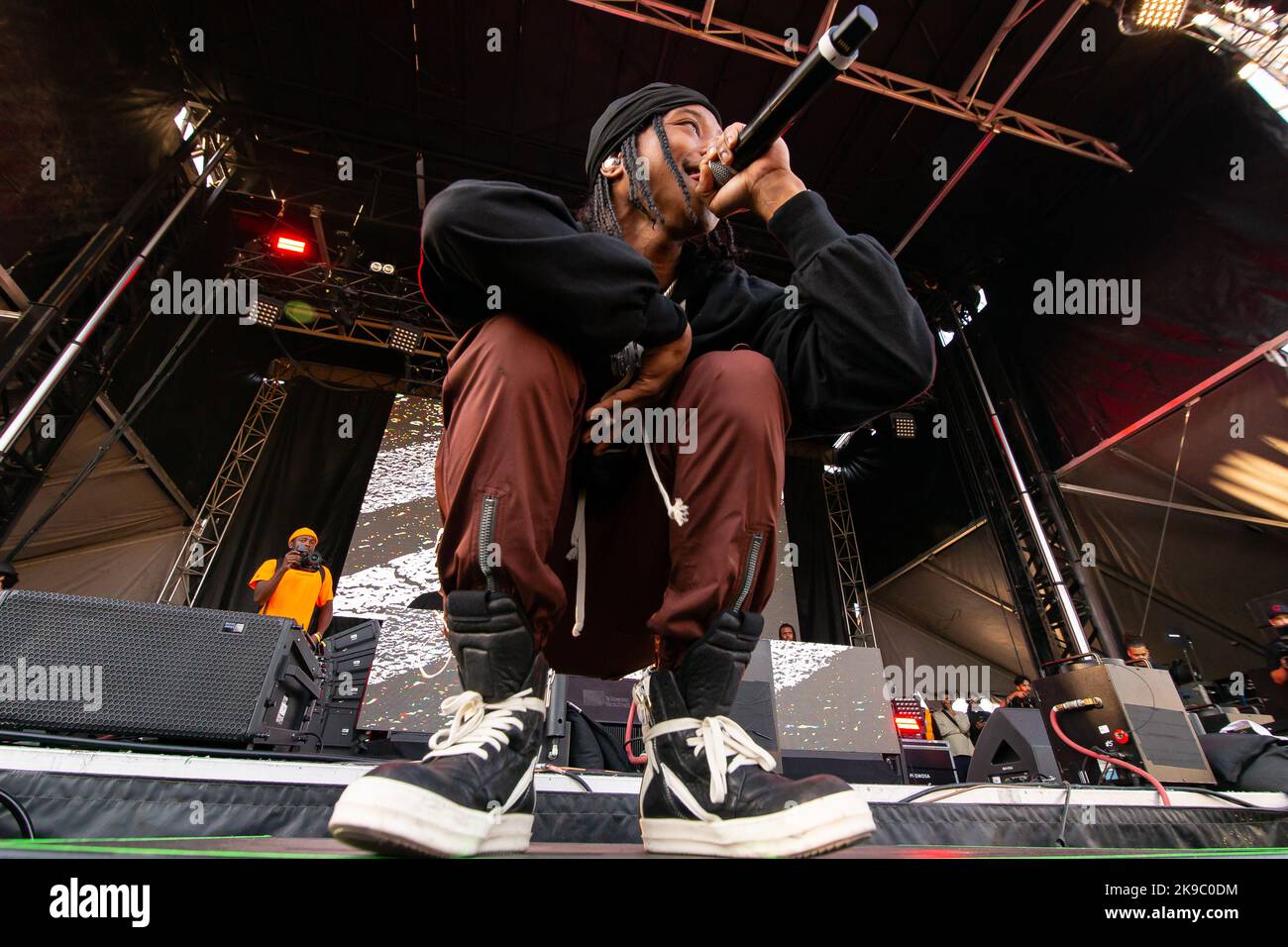 Rapper Pressa performing at Breakout Festival at the PNE Amphitheatre ...