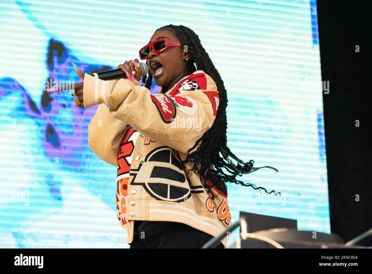 Rapper KALI performing at Breakout Festival at the PNE Amphitheatre in ...