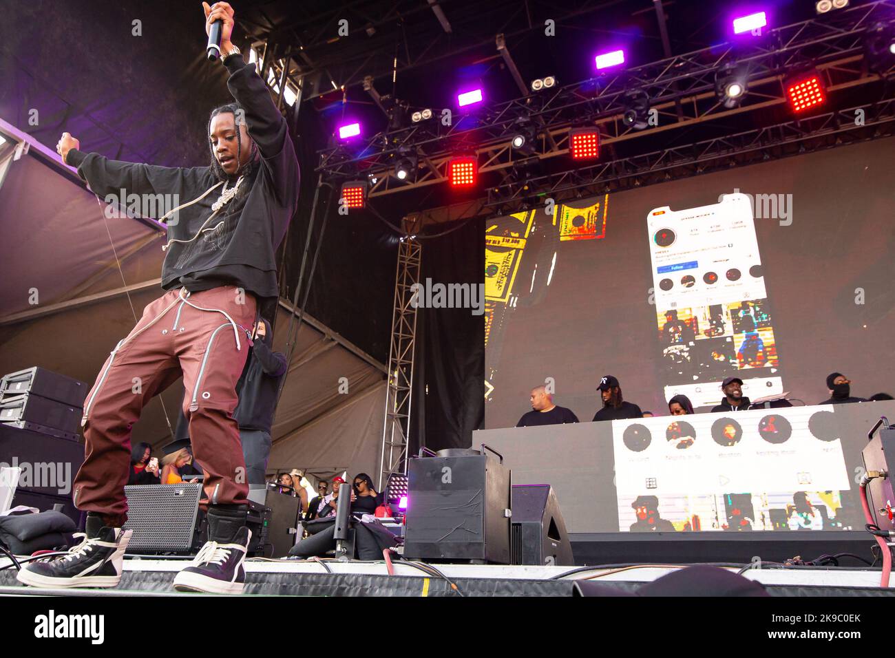 Rapper Pressa performing at Breakout Festival at the PNE Amphitheatre ...