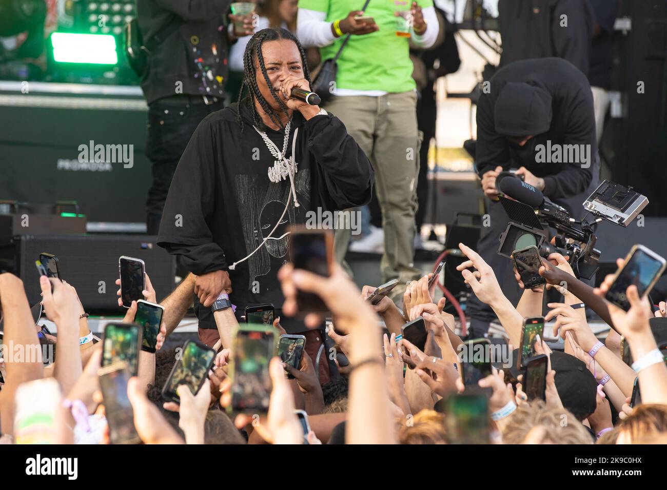 Rapper Pressa performing at Breakout Festival at the PNE Amphitheatre ...