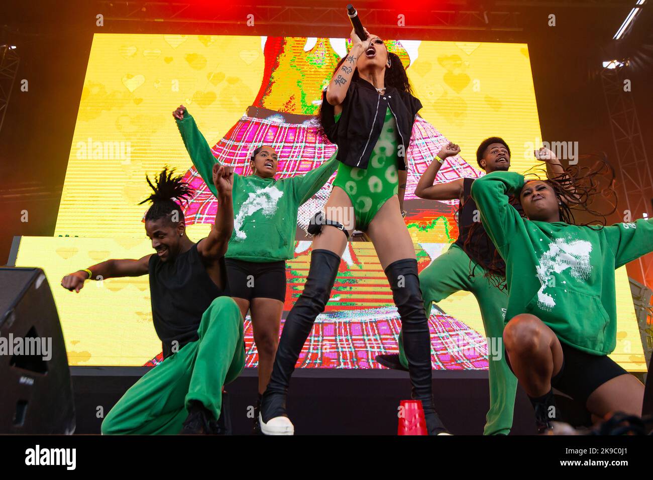 Rapper Coi Leray performing at Breakout Festival at the PNE ...